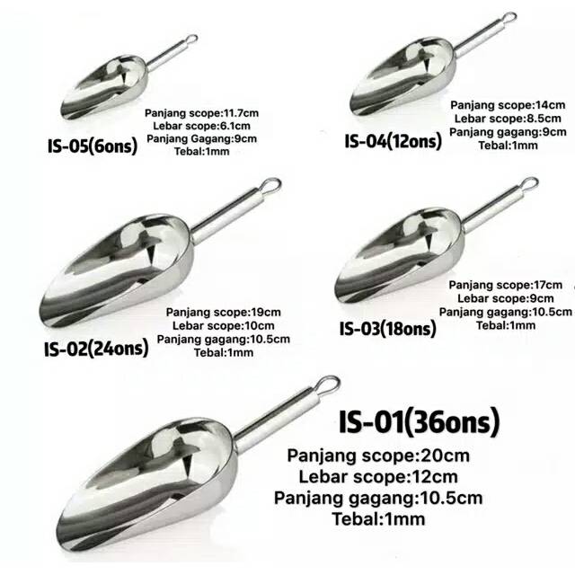 Jual Sekop Sendok Es Batu Stainless 304 skop scoop ice cube Sendok ...