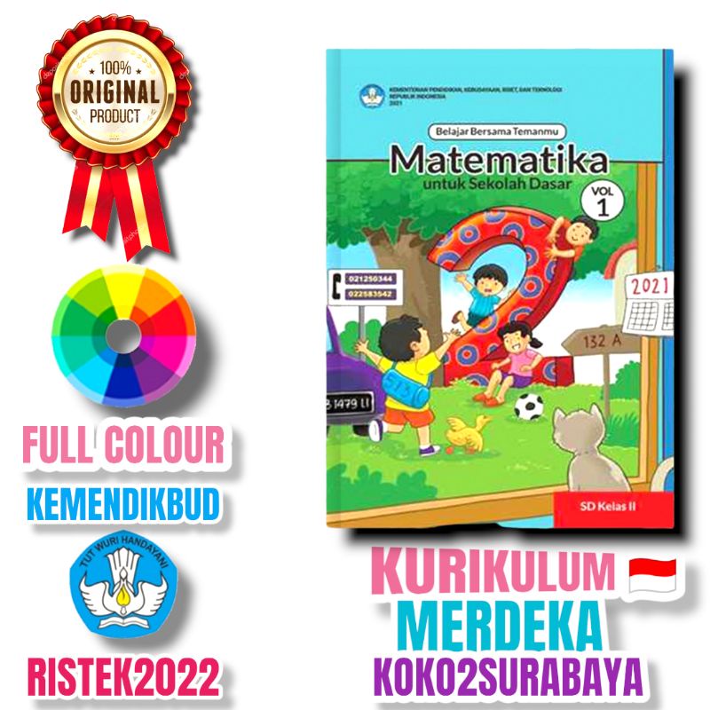 Jual BUKU PAKET MATEMATIKA VOL 1 BELAJAR BERSAMA TEMANMU SD KELAS 2 KURIKULUM MERDEKA SEKOLAH ...