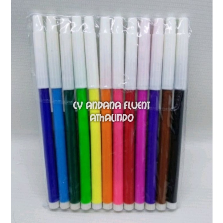 Jual spidol satu sett spidol kecil isi 12 warna spidol 1 sett | Shopee ...