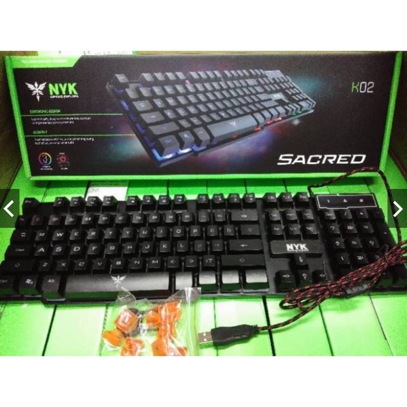 Jual keyboard gaming nyk sacred k02 rgb free keycaps(promo bln juni ...