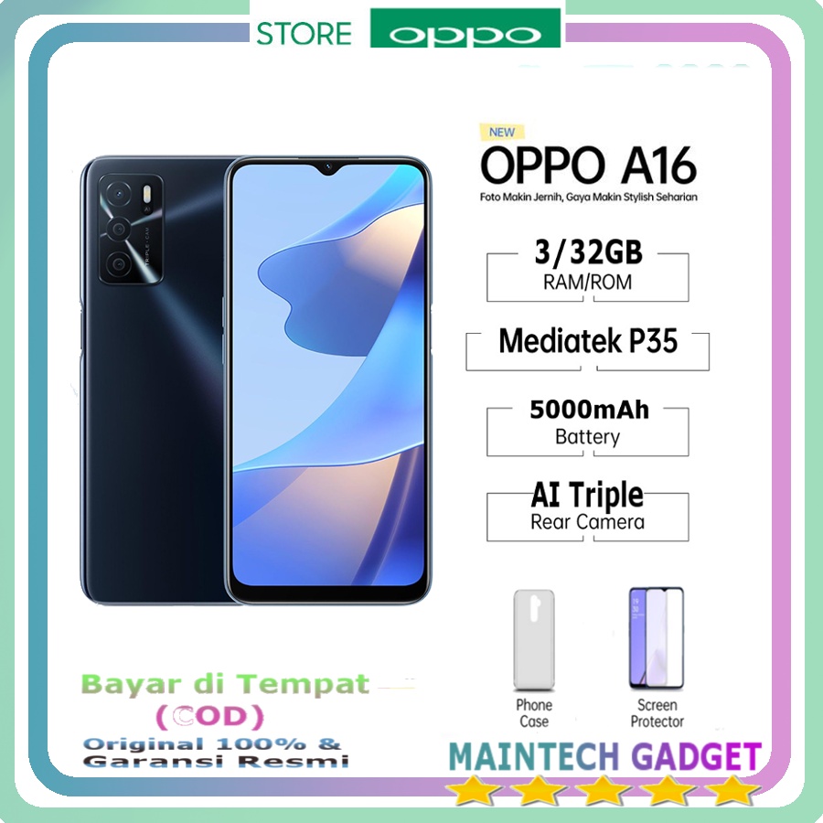 Jual Oppo A16 Ram 4GB dan 3GB & A16 e Resmi - Original | Shopee Indonesia