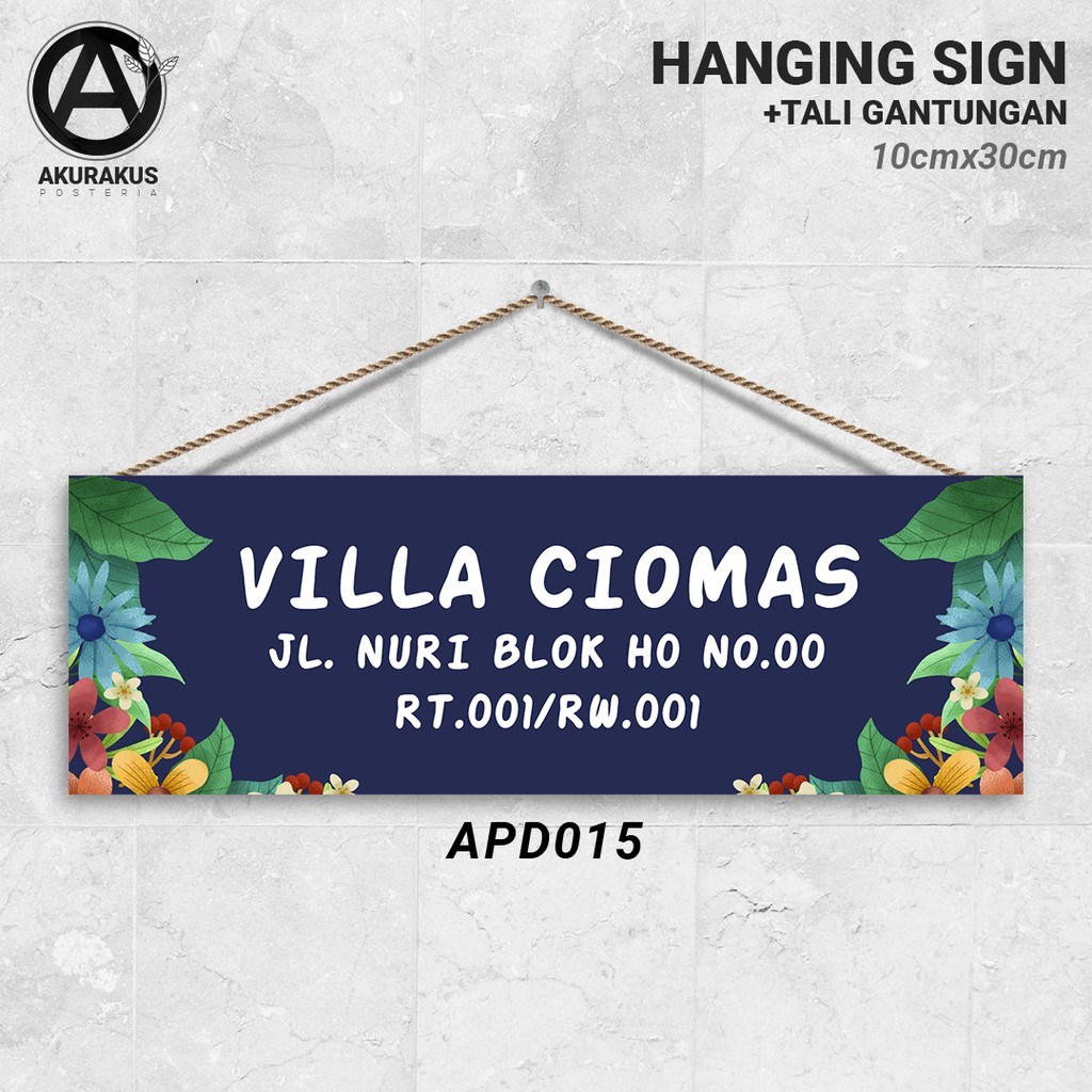 Jual ALAMAT NOMOR RUMAH POSTER KAYU PAJANGAN WALL SIGN APD015 10cmX30cm ...