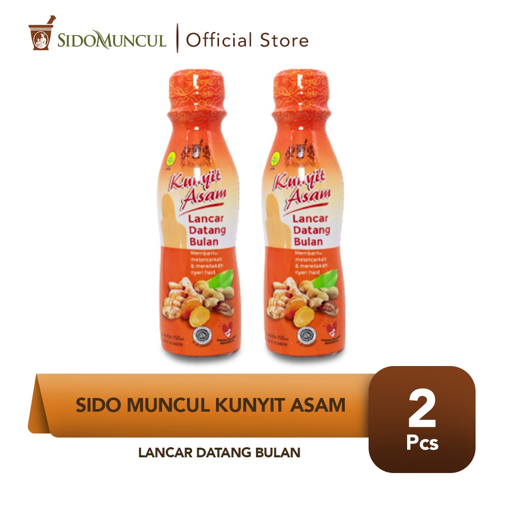 Jual Sido Muncul Kunyit Asam Lancar Datang Bulan Haid Botol 2x150 ml ...