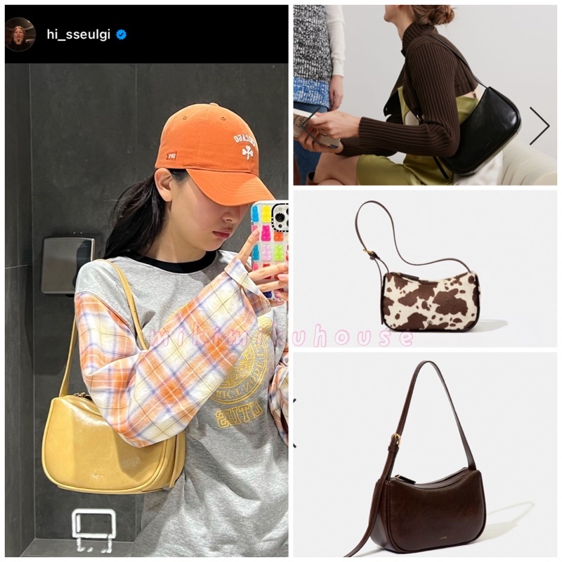 Jual KOREA STAND OIL BOW BAG MINI MUSTARD SEULGI RED VELVET TAS STAND ...
