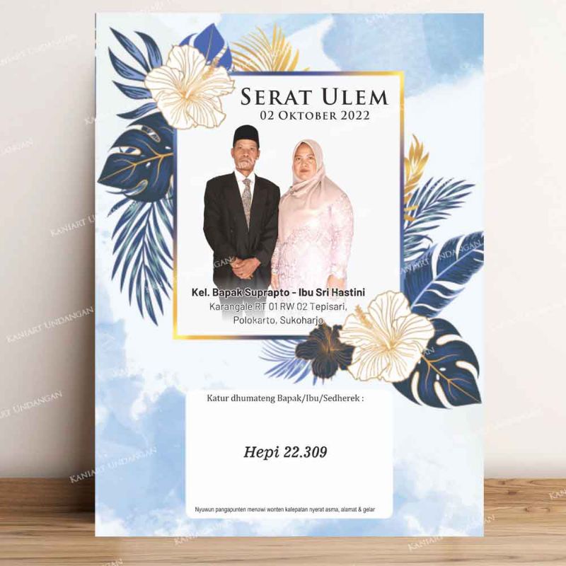 Jual Undangan Orangtua Foto Pengantin, hajatan, Ulem ulem, Serat Ulem Pernikahan Desain Hepi 309 ...