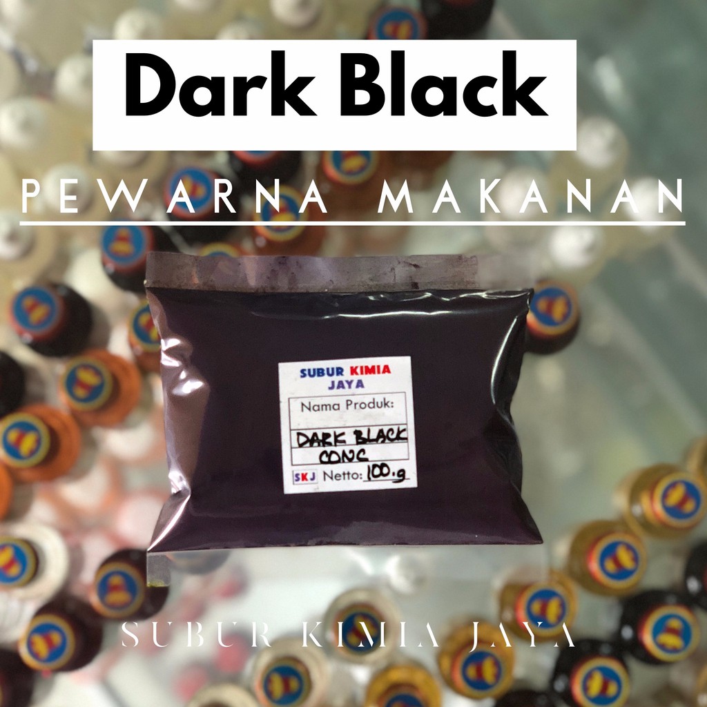 Jual Pewarna Makanan Bubuk Dark Black Hitam ( 100 gram ) | Shopee Indonesia