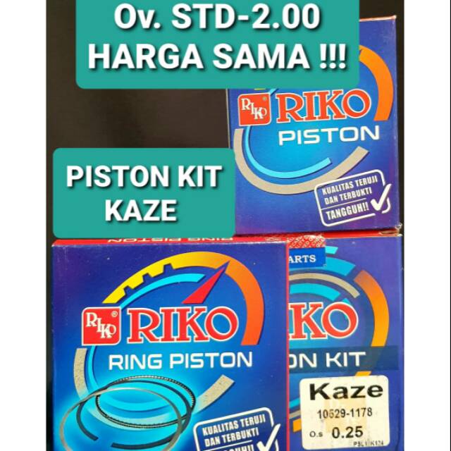 Jual PISTON KIT MOTOR KAWASAKI KAZE (Ov. STD-2.00 HARGA SAMA) RIKO ...