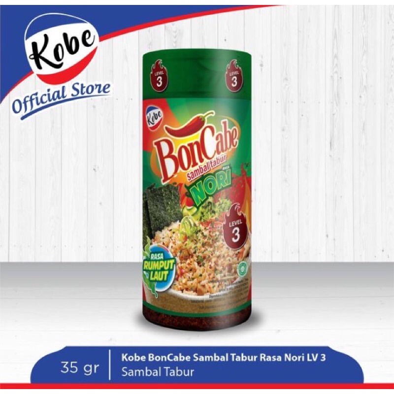 Jual Kobe BonCabe Sambal Tabur NORI botol 30gr Level 2 Halal Rumput ...