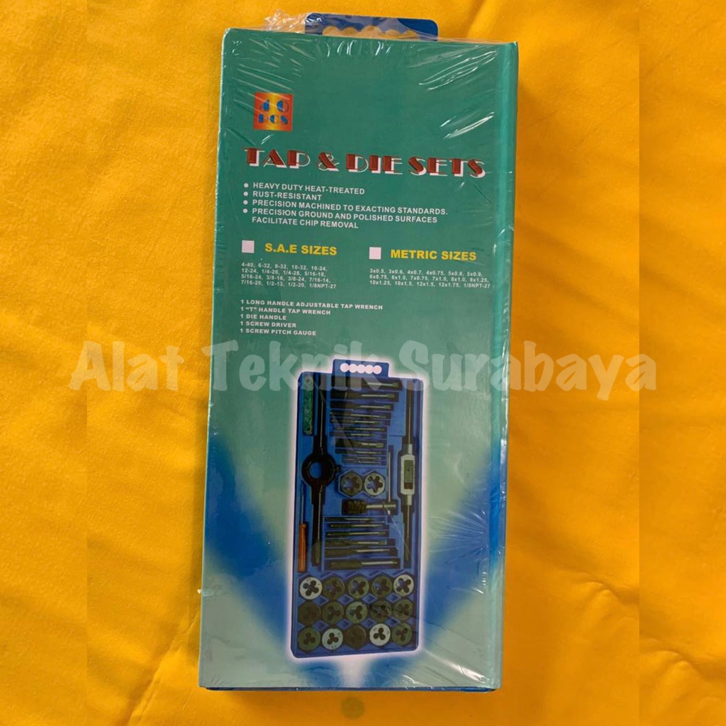 Jual TAP AND DIE SET 40 PCS HD HEAVY DUTY HAND TAPS DIES ALAT SENAI ...