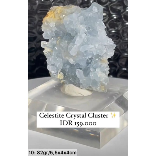 Jual Celestite Crystal Cluster / Blue Celestine Biru Raw Geode Natural ...