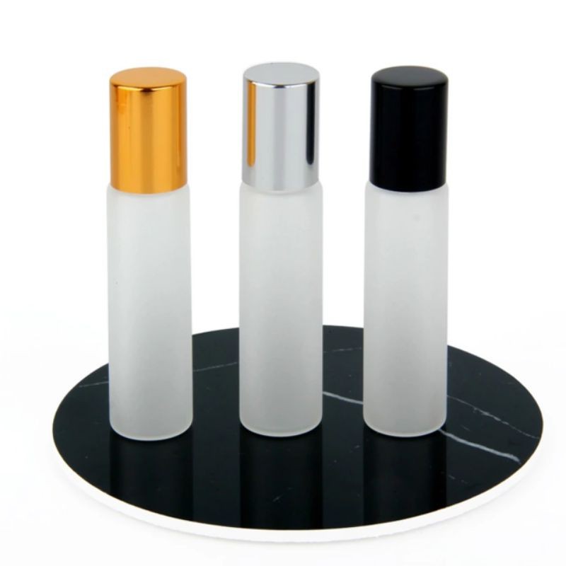 Jual Botol Roll on 10ml kaca frosted tebal roll ball metal stainless ...