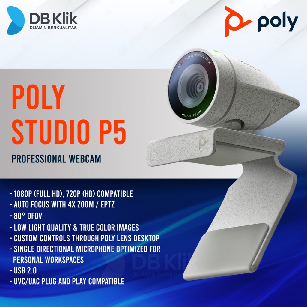 Jual Webcam Poly Studio P5 1080P | Poly P5 Profesional HD Webcam 1080P ...