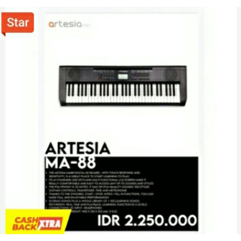 Jual Artesia keyboard MA 88 orginal promo | Shopee Indonesia
