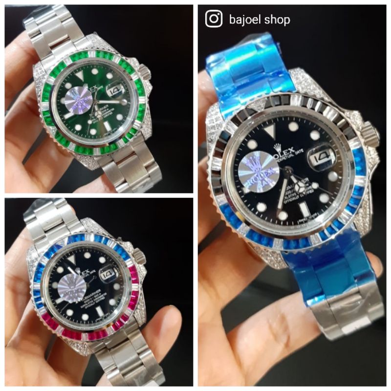 Jual JAM TANGAN PRIA MEWAH ROLEX SUBMARINER DIAMOND RAINBOW SULTHAN ...