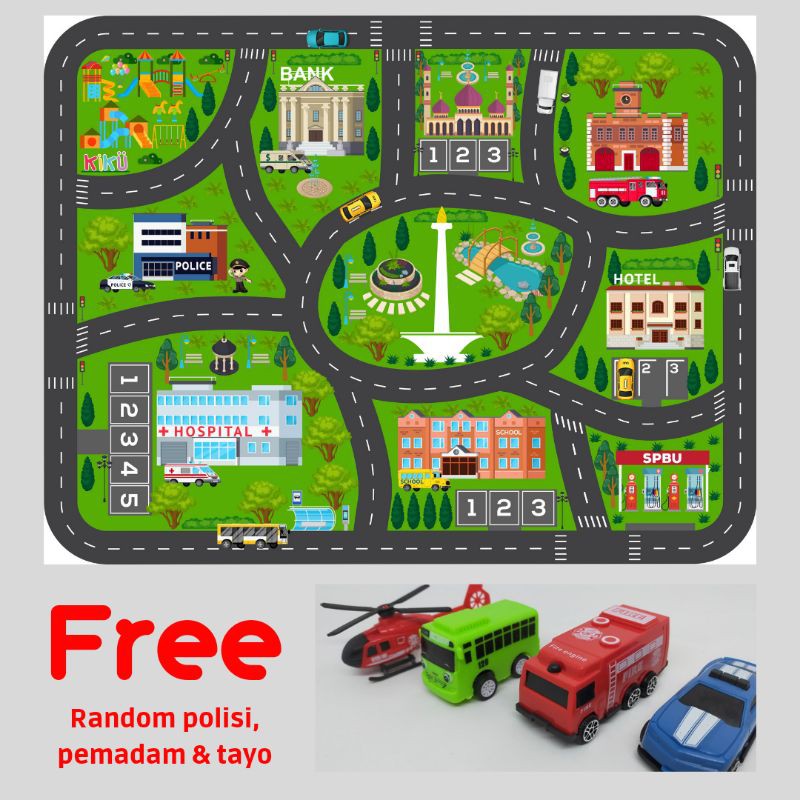 Jual playmat roadmat mobil-mobilan monas | Shopee Indonesia