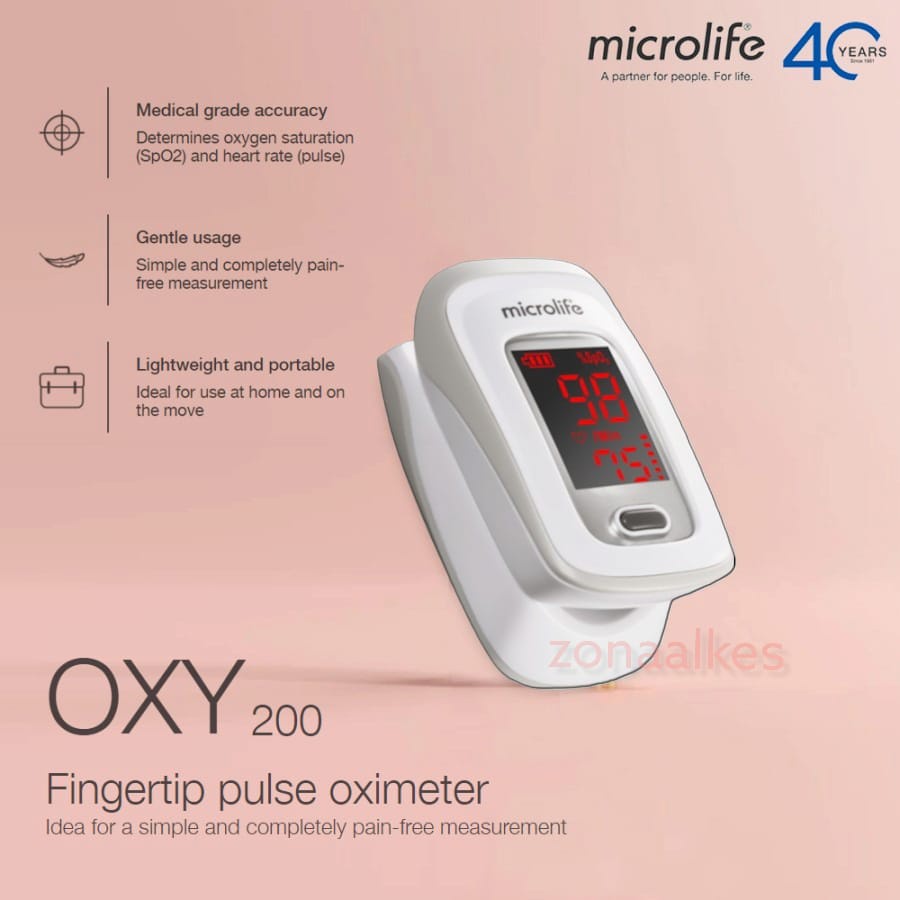 Jual Oximeter Pulse Oxymeter Microlife Oxy 200 Garansi 2 Tahun | Shopee ...