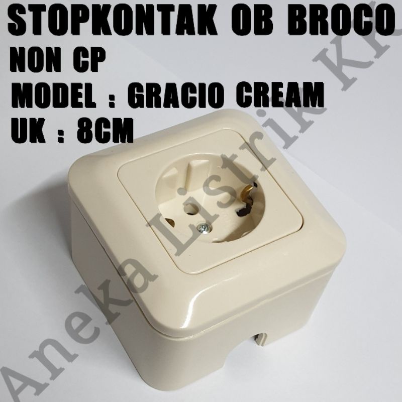 Jual BROCO GRACIO STOPKONTAK OB NON CP CREAM 4151-11 STOP KONTAK OUTBOW ...