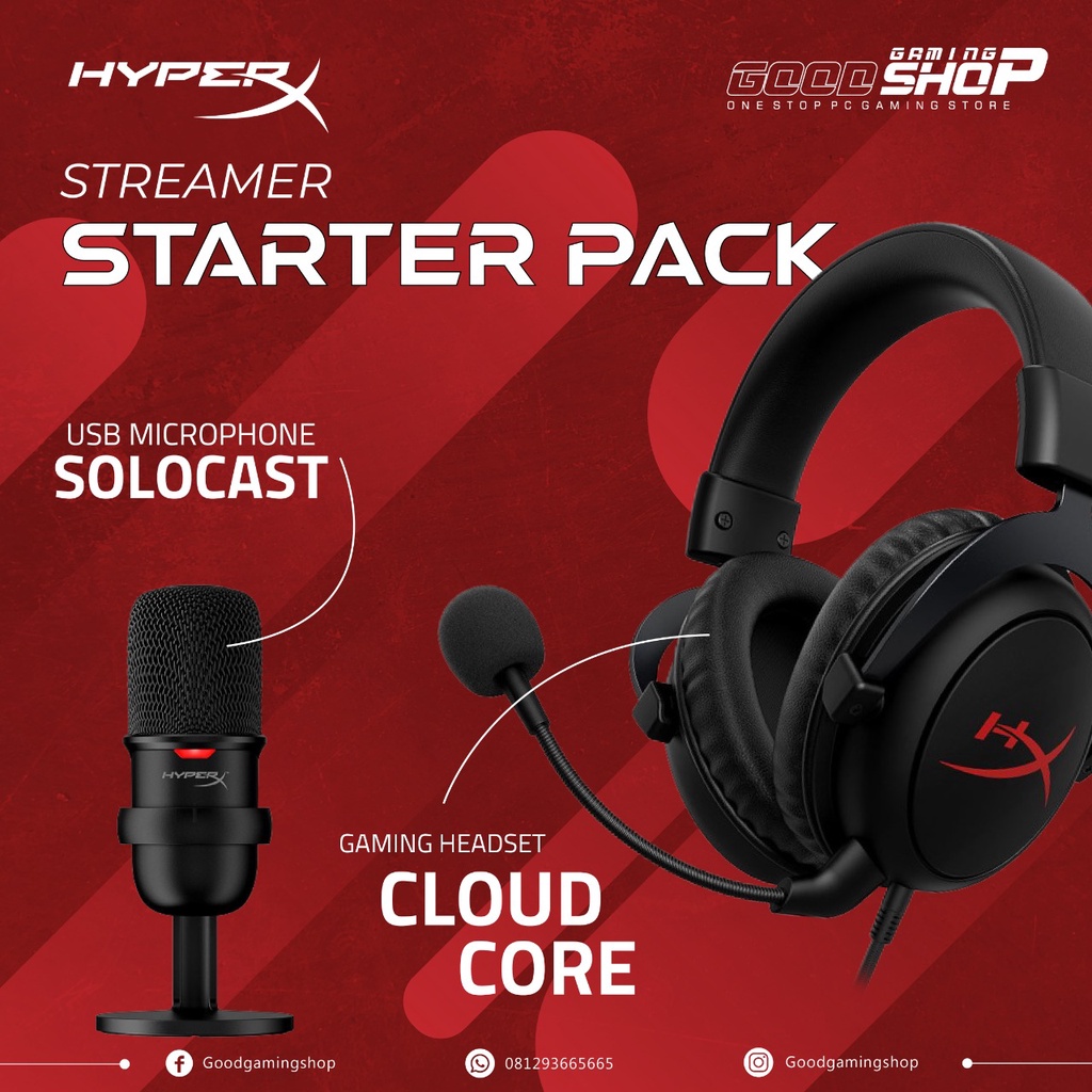 Jual HyperX Streamer Starter Pack Gaming Headset and USB Microphone ...