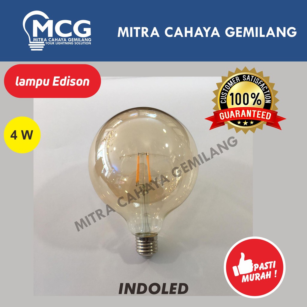 Jual LAMPU LED EDISON FILAMEN G125 BULAT 4W | Shopee Indonesia