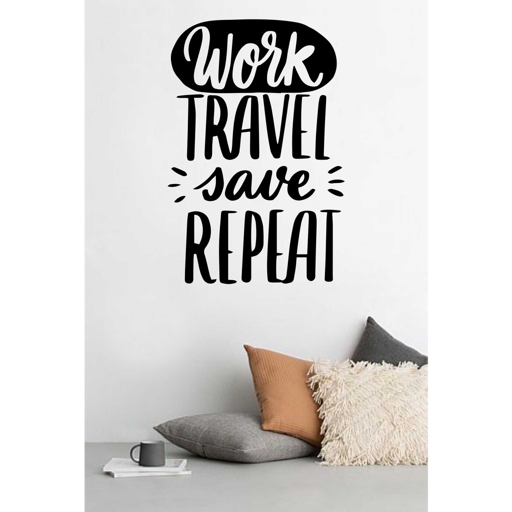 Jual QUOTES STIKER AESTETIK WORK TRAVEL SAVE THE BEST VIEW COMES THE ...