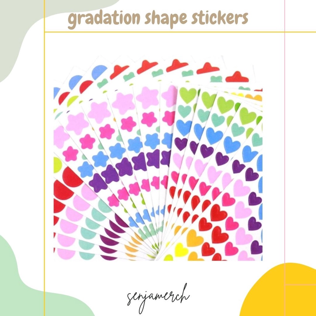 Jual Senjamerch - Gradation Shape Stickers Stiker Gradasi Scrapbook 1 ...