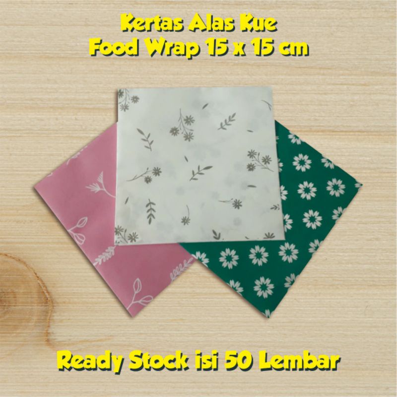 Jual Kertas roti alas kue baking wrap paper motif bunga style simple ...