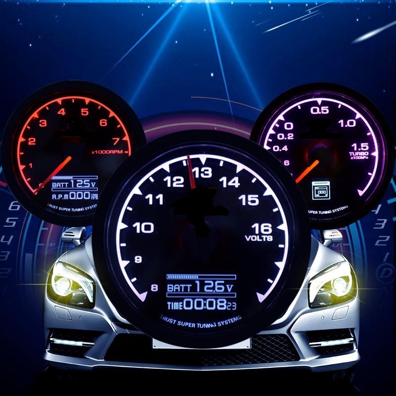 Jual Digital Pengukur Indikator Meteran Mobil Gauge LCD Tachometer ...