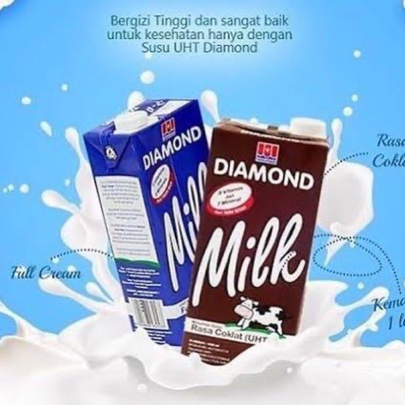 Jual Susu UHT full cream Diamond 1 liter | Shopee Indonesia