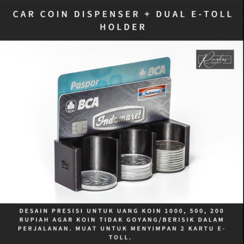Jual Coin Holder 2 E-TOLL CARD / Tempat Koin Kartu E-TOLL Mobil / Car ...