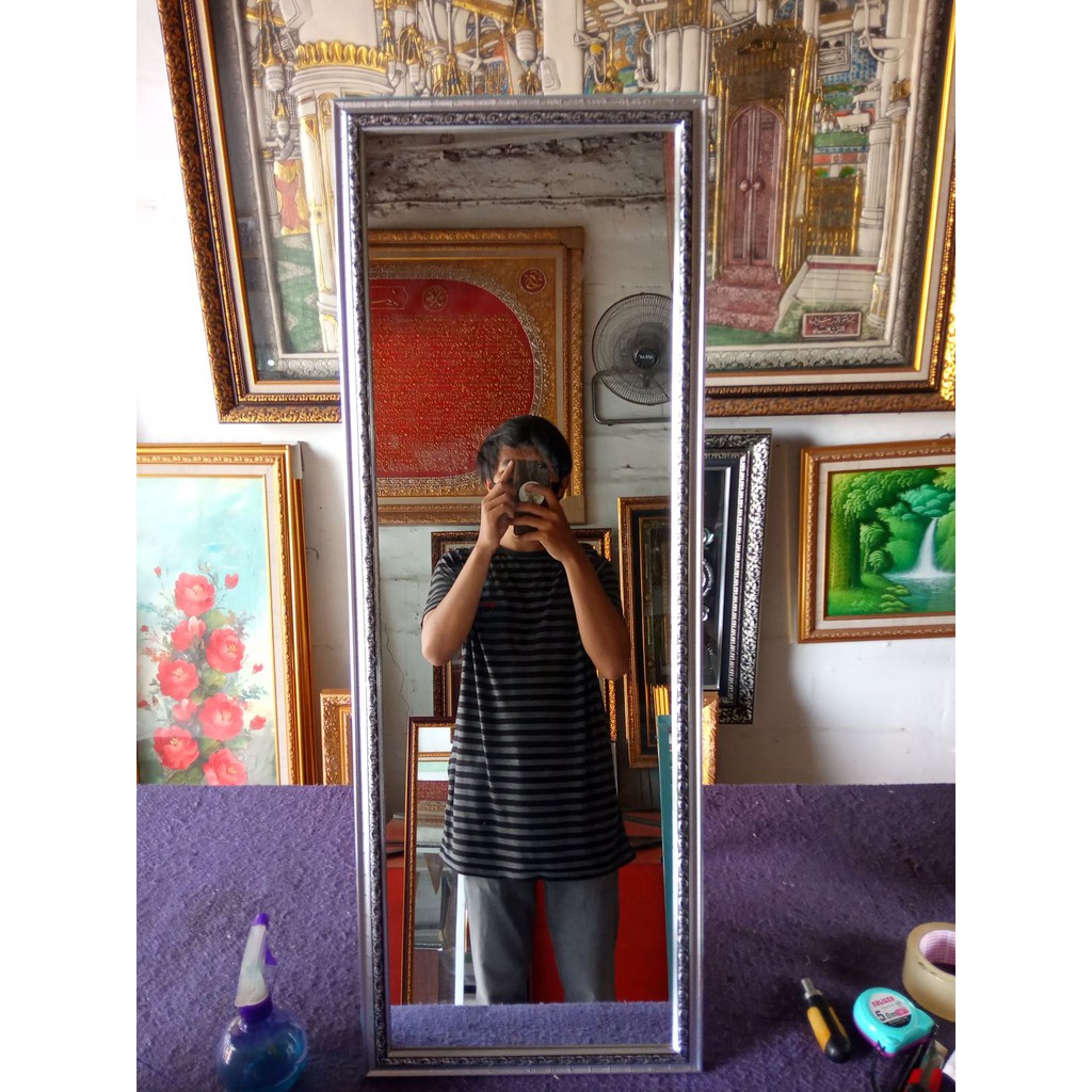 Jual Kaca Cermin Dinding Gantung Panjang 95x35 Cm - Kaca Panjang Full ...
