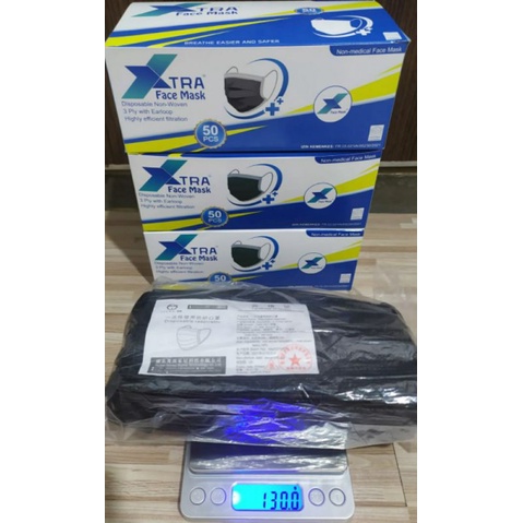 Jual Masker Hitam Extra kemenkes 3ply 1box isi 50pcs | Shopee Indonesia