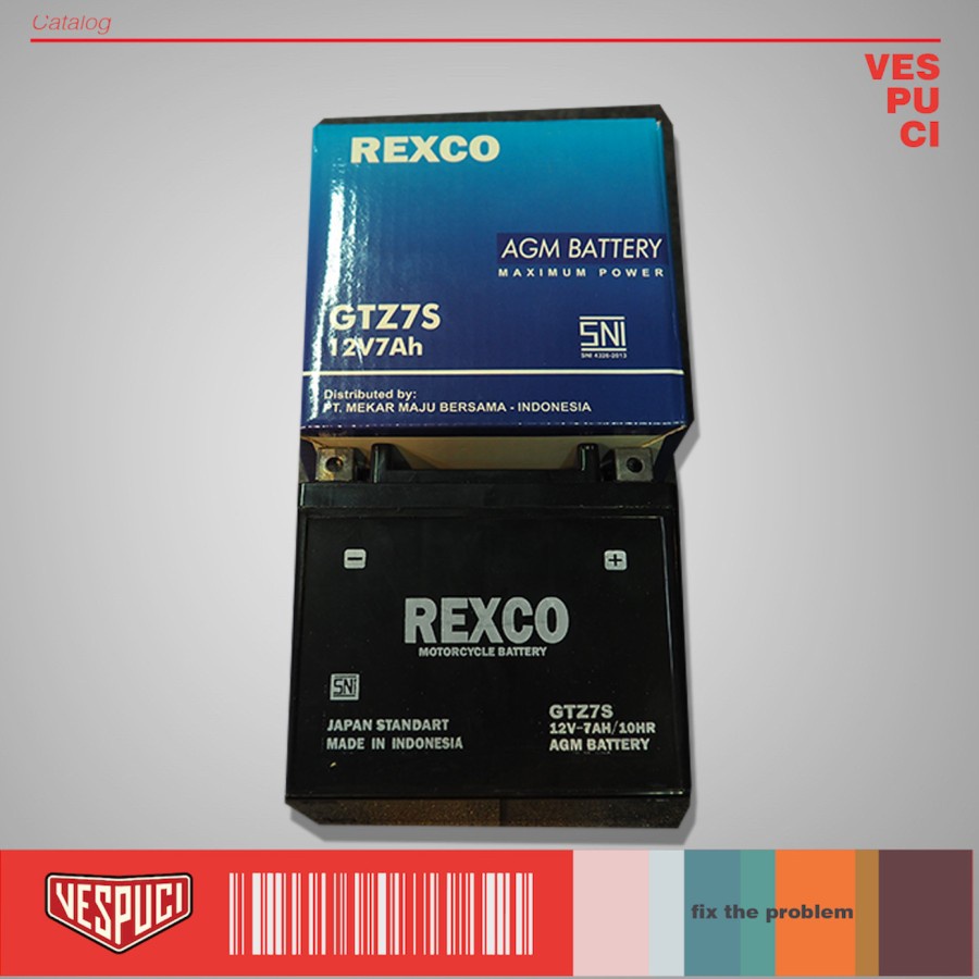 Jual Aki / Battery / Accu GEL Rexco AGM GTZ-7S Vespa Sprint / Primavera ...