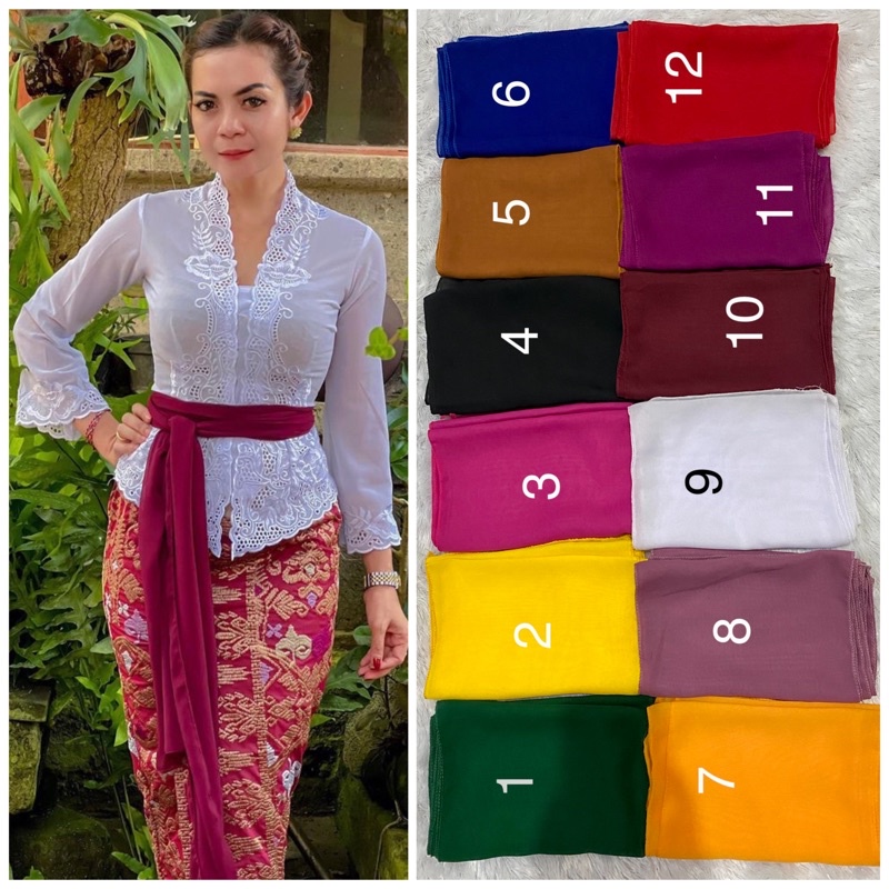 Jual SELENDANG POLOS / SELENDANG BALI / Kebaya Bali | Shopee Indonesia