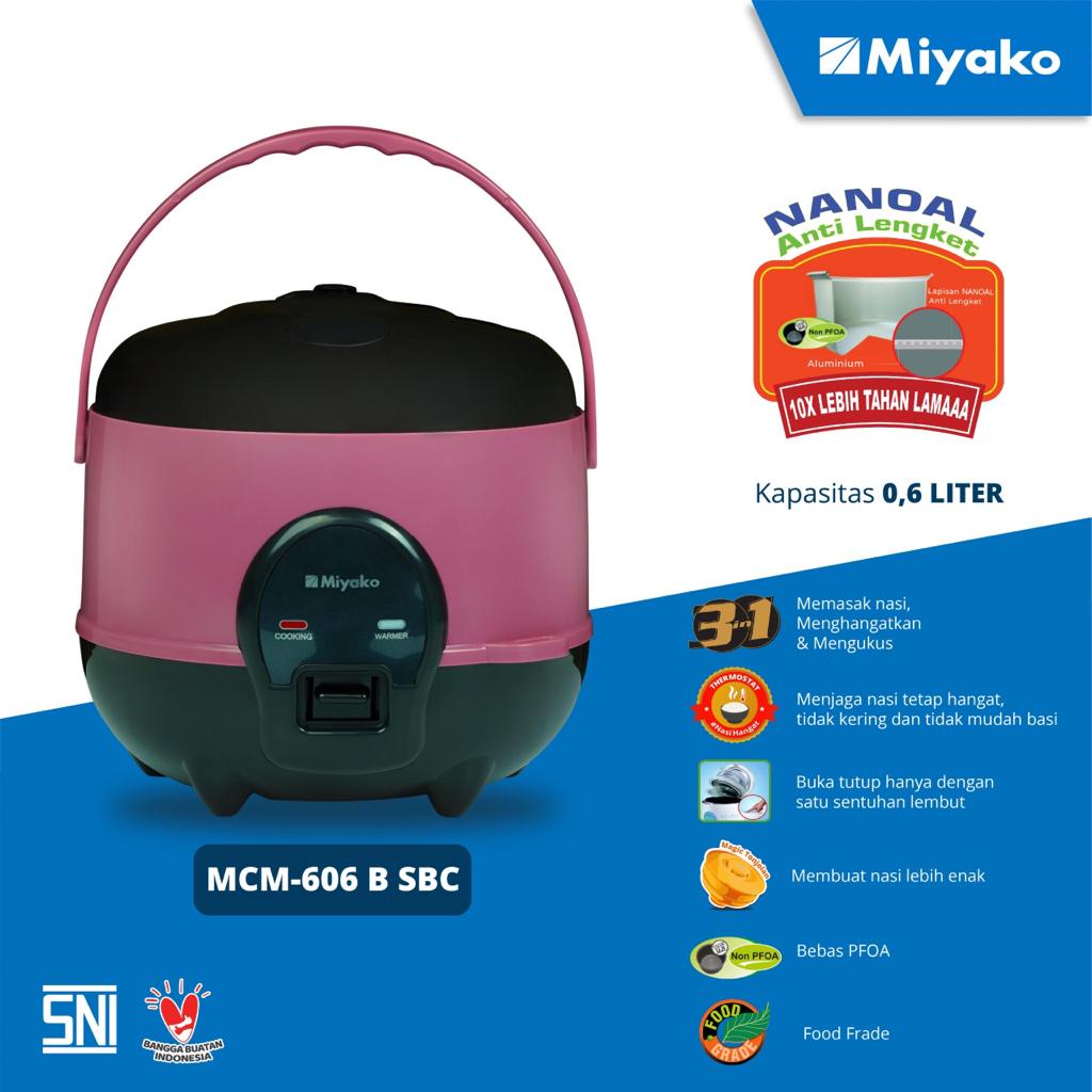 Jual MIYAKO Magic Com Anti Lengket 0.6 Liter MCM 606 B SBC | Shopee Indonesia
