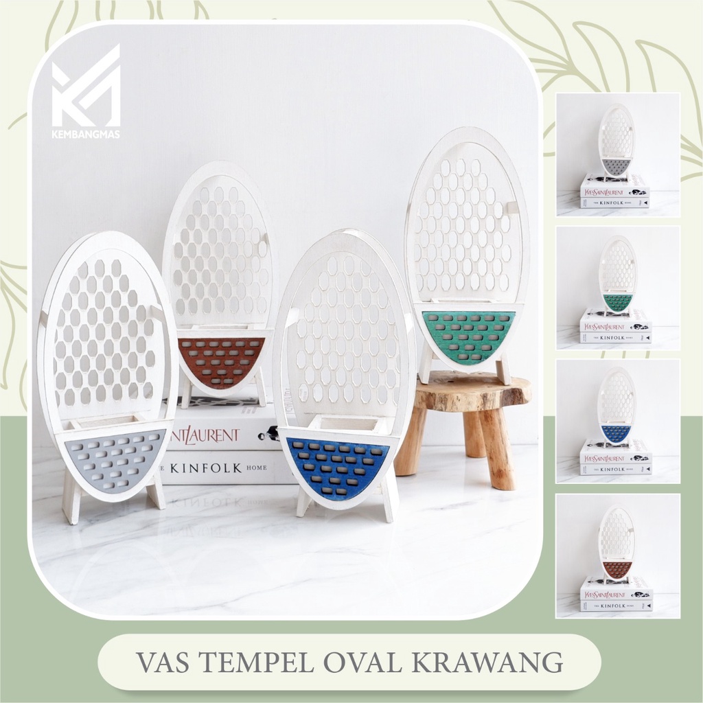 Jual VASE AESTHETIC / VAS TEMPEL/ VAS KAYU/ VAS BUNGA/VAS TEMPEL OVAL ...