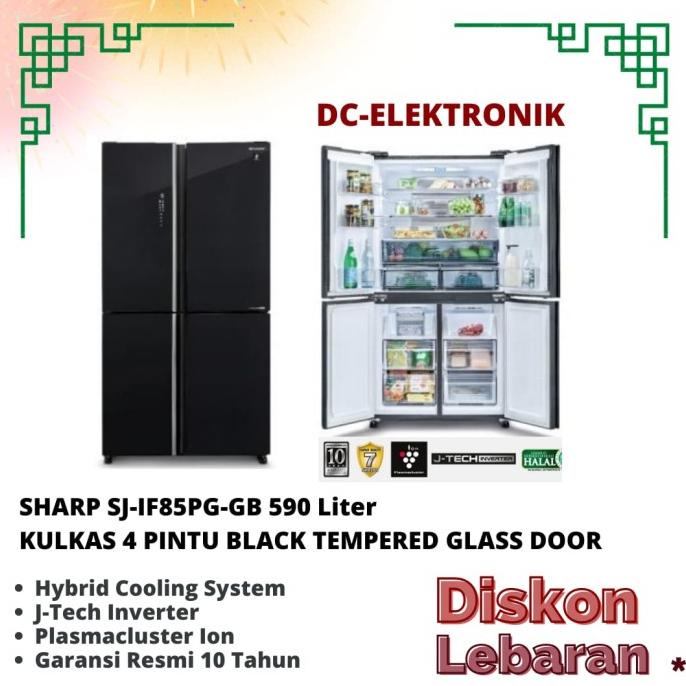 Jual kulkas 4 pintu SHARP SJ-IF85PG-GB side by side sharp 4 pintu | Shopee Indonesia