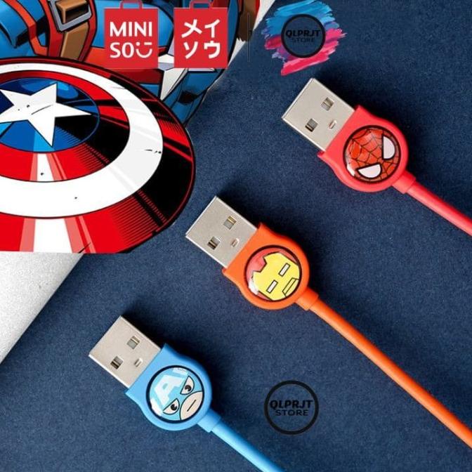 Jual Kabel Iphone Ipod Ipad Charger Marvel 1M By Miniso Japan | Shopee ...