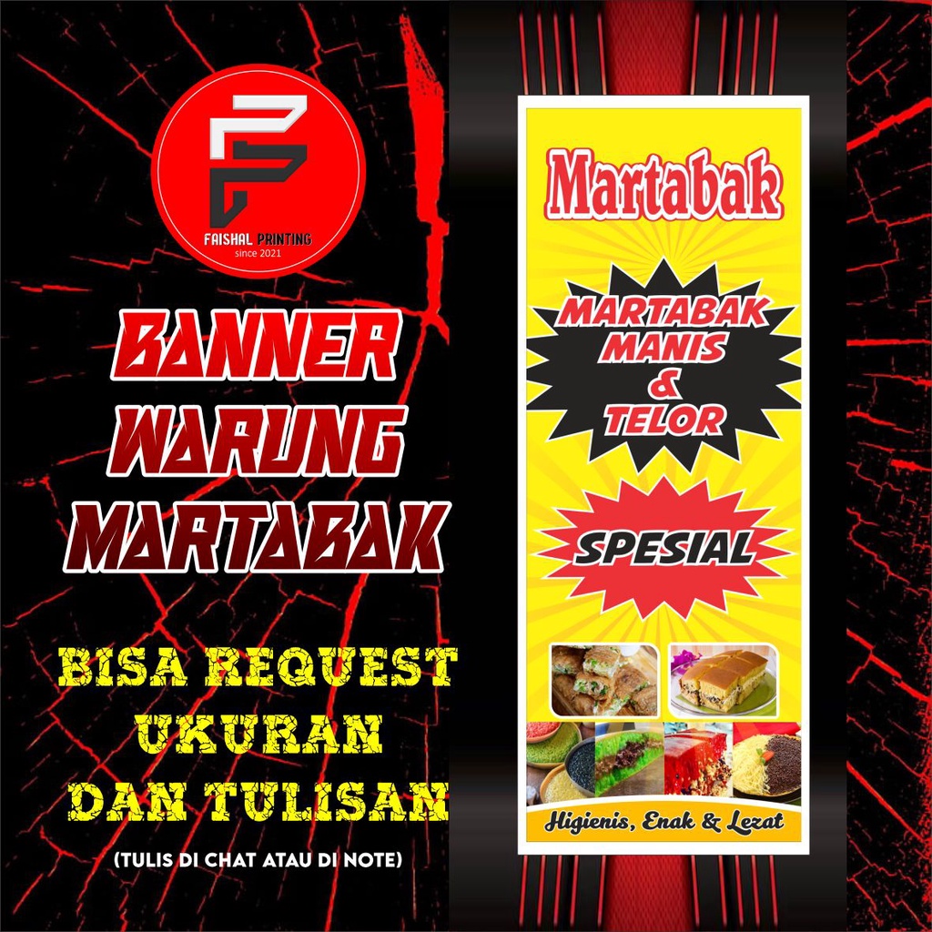 Jual Banner Warung Martabak / Spanduk Makanan Martabak Ukuran 60 x 160 ...