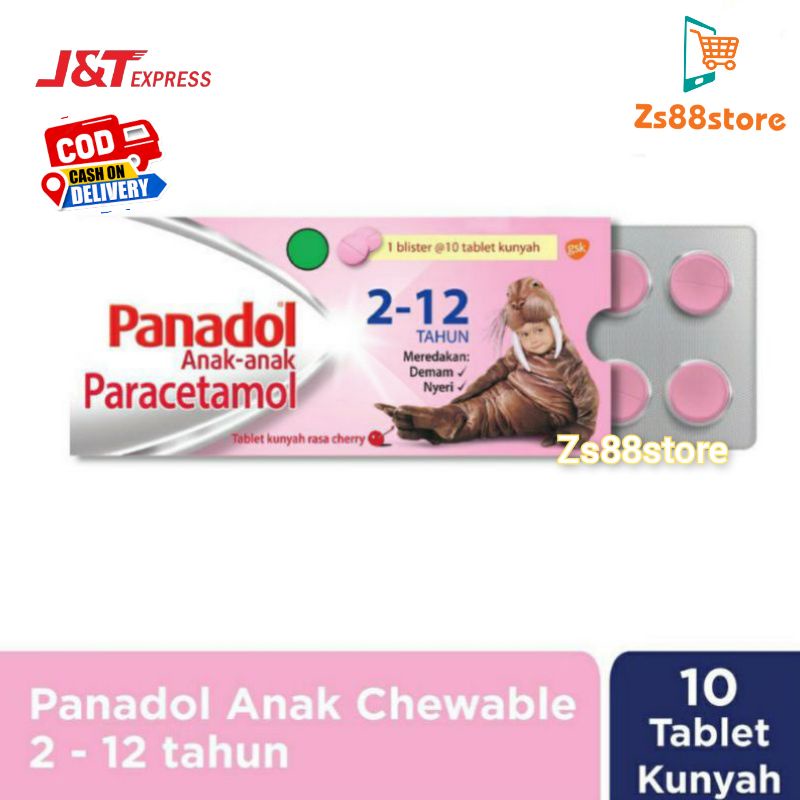 Jual Panadol Anak Paracetamol Tablet Kunyah 1 Blister @10 tablet ...