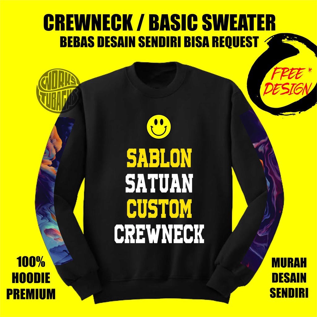 Jual SABLON SATUAN SWEATER CREWNECK OBLONG | Shopee Indonesia