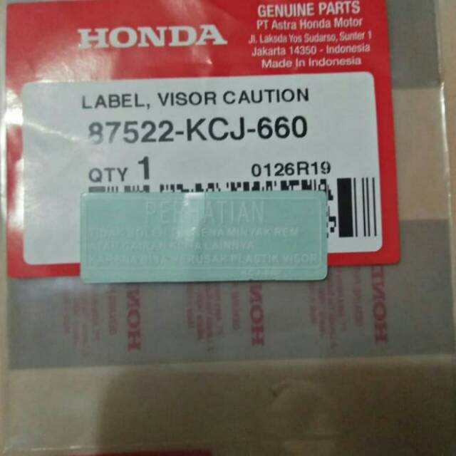 Jual sticker stiker logo label visor caution perhatian label minyak rem ...