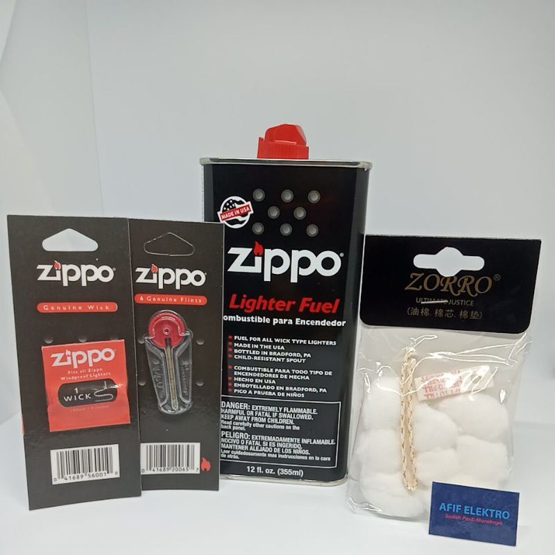 Jual MINYAK ZIPPO 355ML+BATU ZIPPO+SUMBU ZIPPO+KAPAS SUMBU ZORRO ...