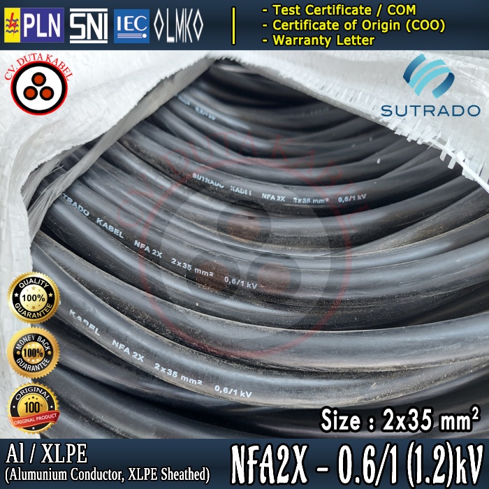 Jual Kabel NFA2X 2x35 mm2 SUTRADO /Twisted Cable/Kabel Udara/Kabel TC ...