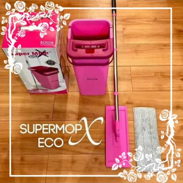 Jual Super Mop X ECO Bolde-Alat Pel Otomatis Flat-Pembersih lantai-Pel praktis-Lap Pel lantai ...