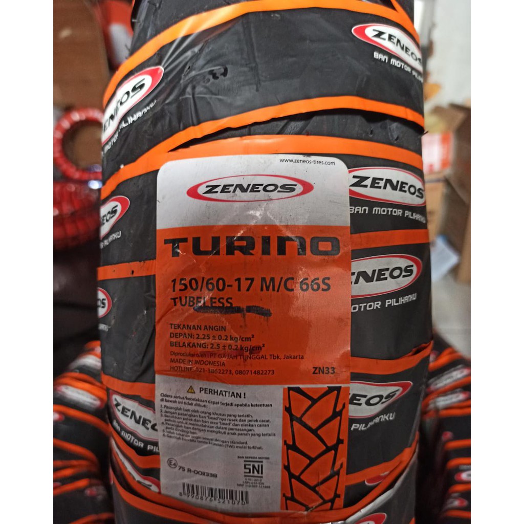 Jual ( RING 17 ) Zeneos TURINO 150 / 60 - 17 TUBELESS Ban Motor SEMI ...