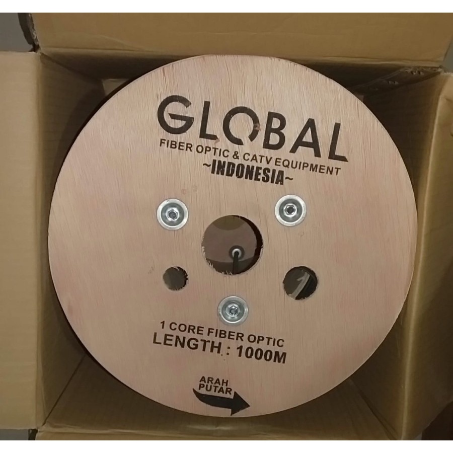 Jual Kabel drop core fiber optik 1000M ( 1KM) 1 core 3 seling GLOBAL ...