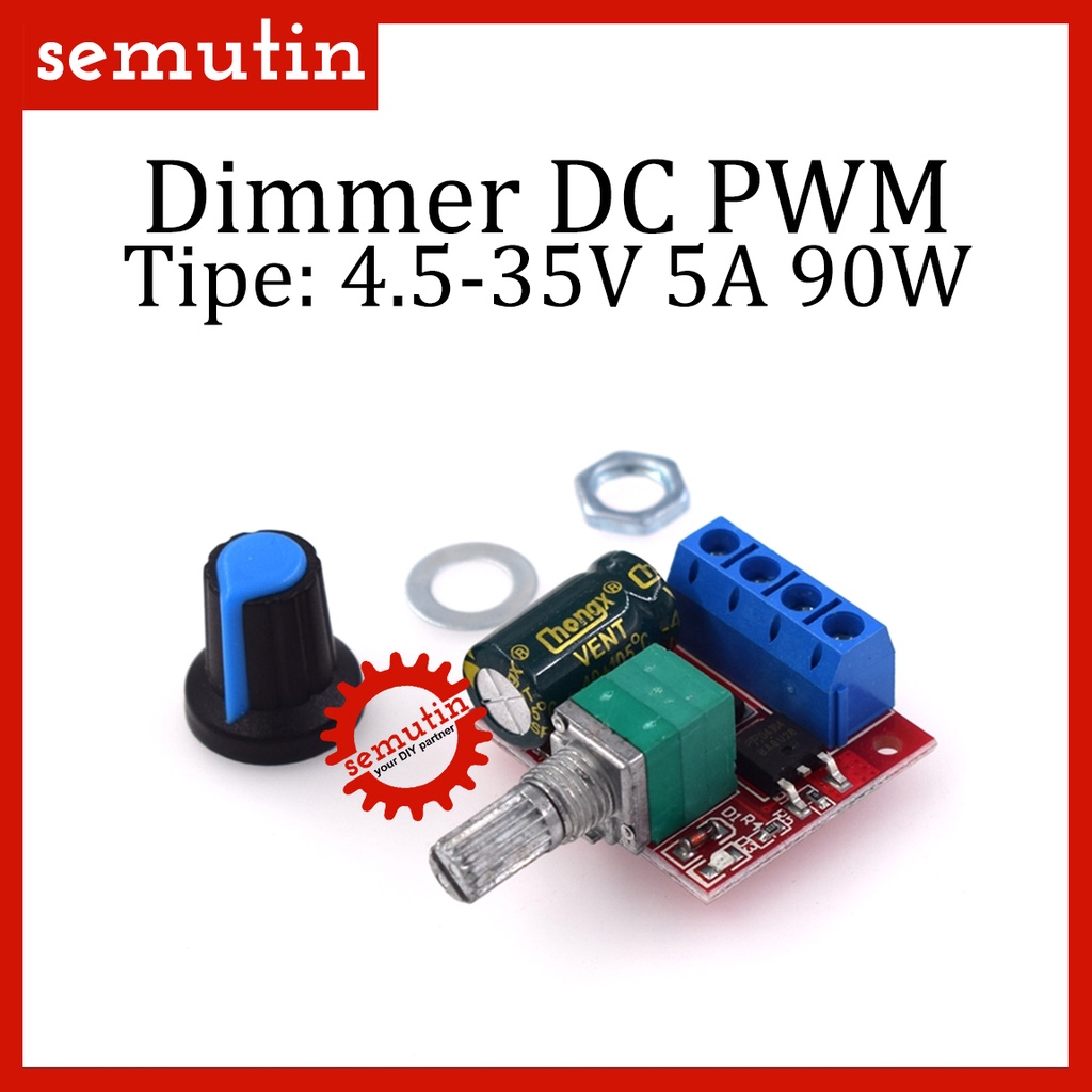 Jual Modul Dimmer DC PWM 4.5-35V 5A 90W LED / Motor Speed Dimer ...