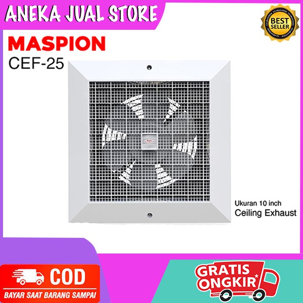 Jual MASPION CEF-25 CEILING EXHAUST FAN KIPAS PENGHISAP (10 INCH/25 cm ...