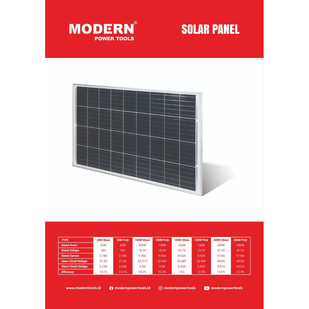 Jual SOLAR PANEL / SOLAR CELL / PANEL SURYA MONO 100 WP MODERN | Shopee ...