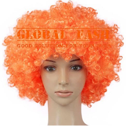 Jual Wig orange/ wig kribo/ Wig Badut / Wig Cosplay/ Rambut Palsu full ...